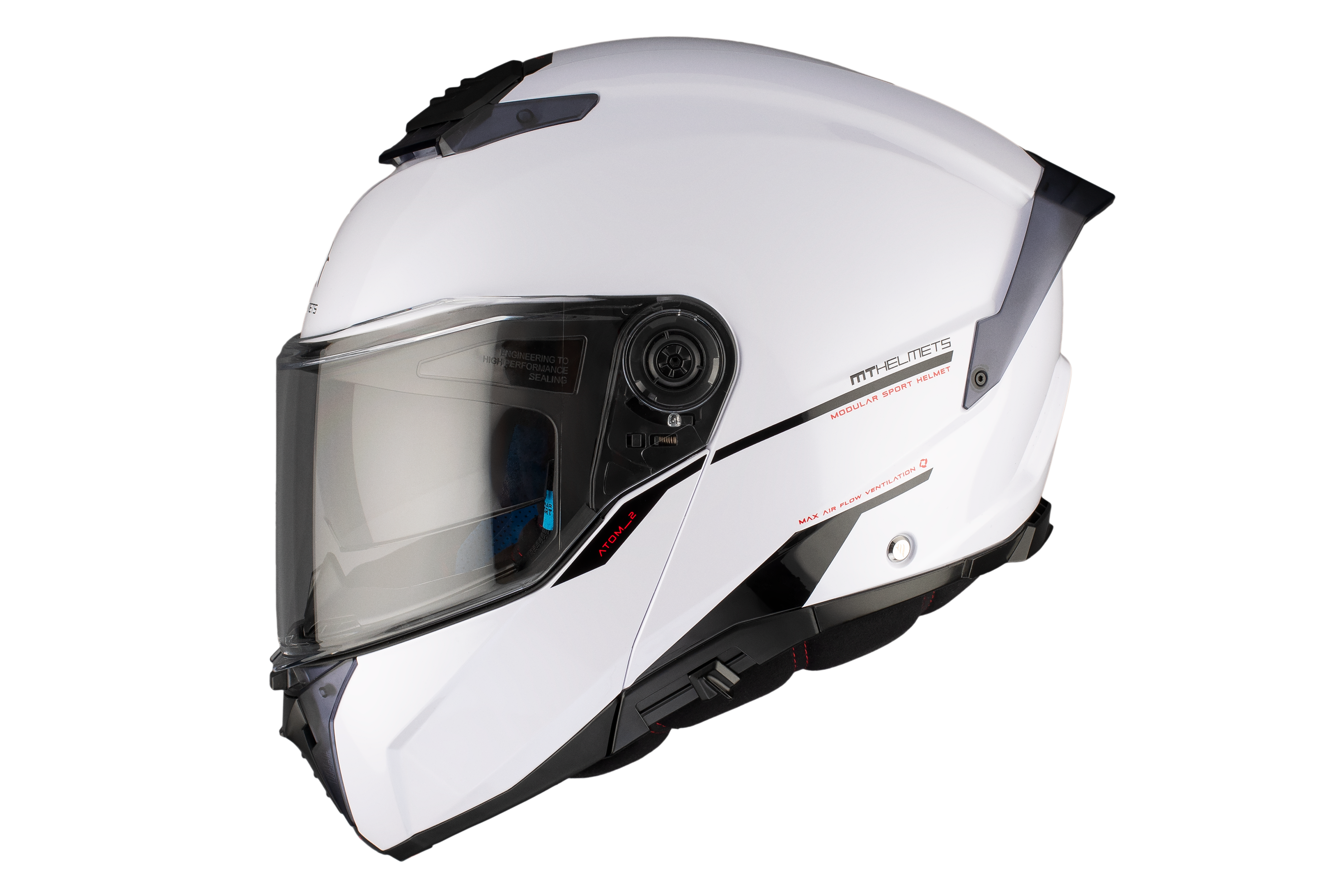 MT Helmets Atom 2 SV Solid A0 Gloss White Helmet – Regina Specialties