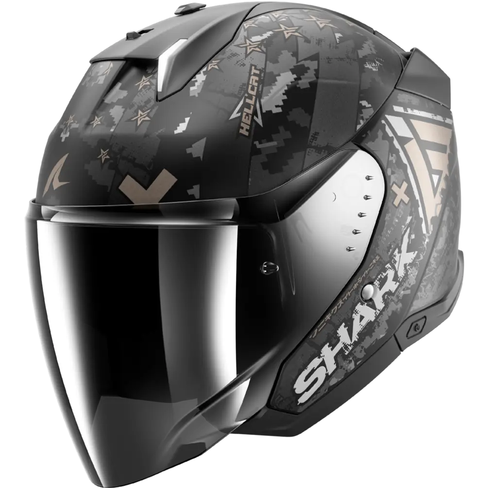 Shark Skwal i3 Jet Hellcat Matt Black Chrome Anthracite Helmet (KUA ...
