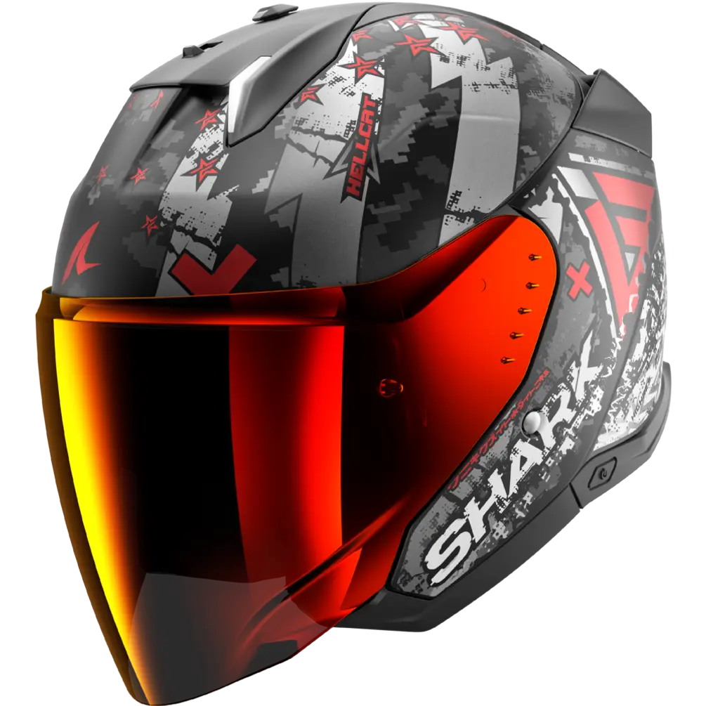 Shark Skwal i3 Jet Hellcat Matt Black Chrome Red Helmet (KUR) – Regina ...