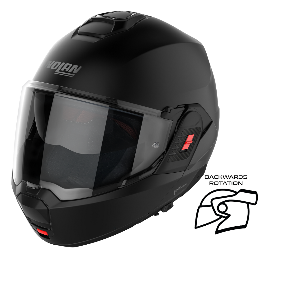 Nolan N120-1 Classic Matt Black 010 Flipover Helmet (DD-Ring, PSB Appr ...