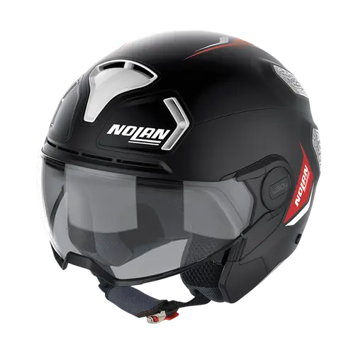 Nolan N30-4 T Inception 019 Flat Black (White/Red) Helmet – Regina ...