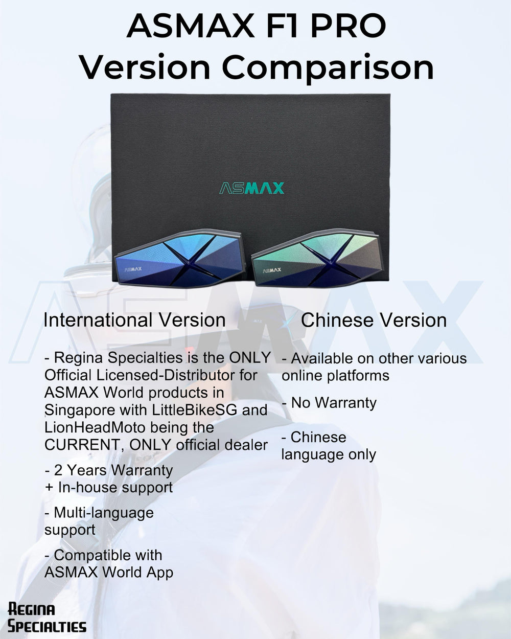 ASMAX F1 Pro Bluetooth Headset - 10 Rider Mesh Intercom – Regina ...