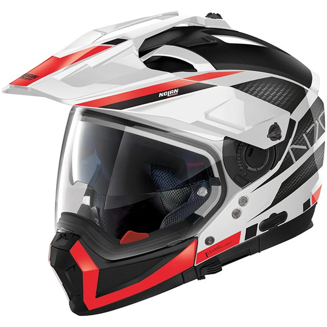 Nolan N70-2 X Earthquake 049 Metal White/Red Helmet – Regina Specialties