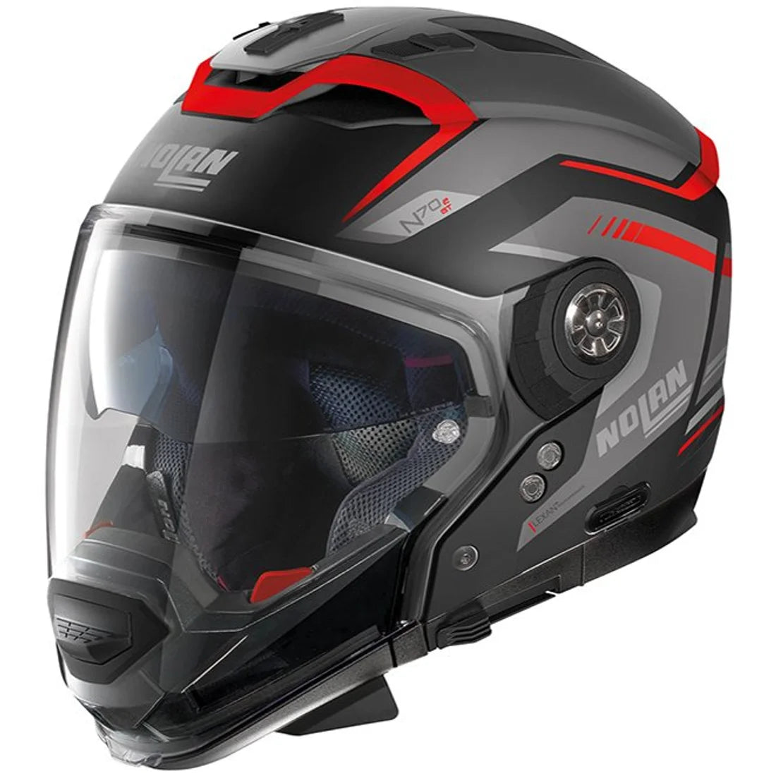 Nolan N70-2 GT Switchback 058 Flat Black/Red Helmet – Regina Specialties